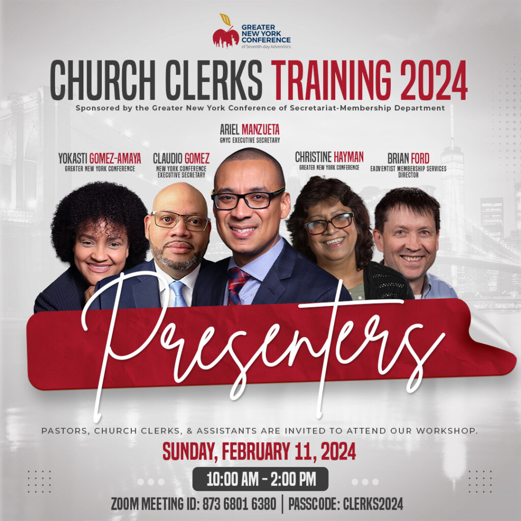 Church Clerk Training 2024 - Greater New York Conference of SDA